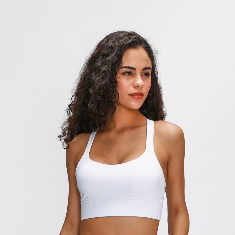 Nepoagym GOAL Cross Back Women Sport Bras Buttery Soft Medium Support ...