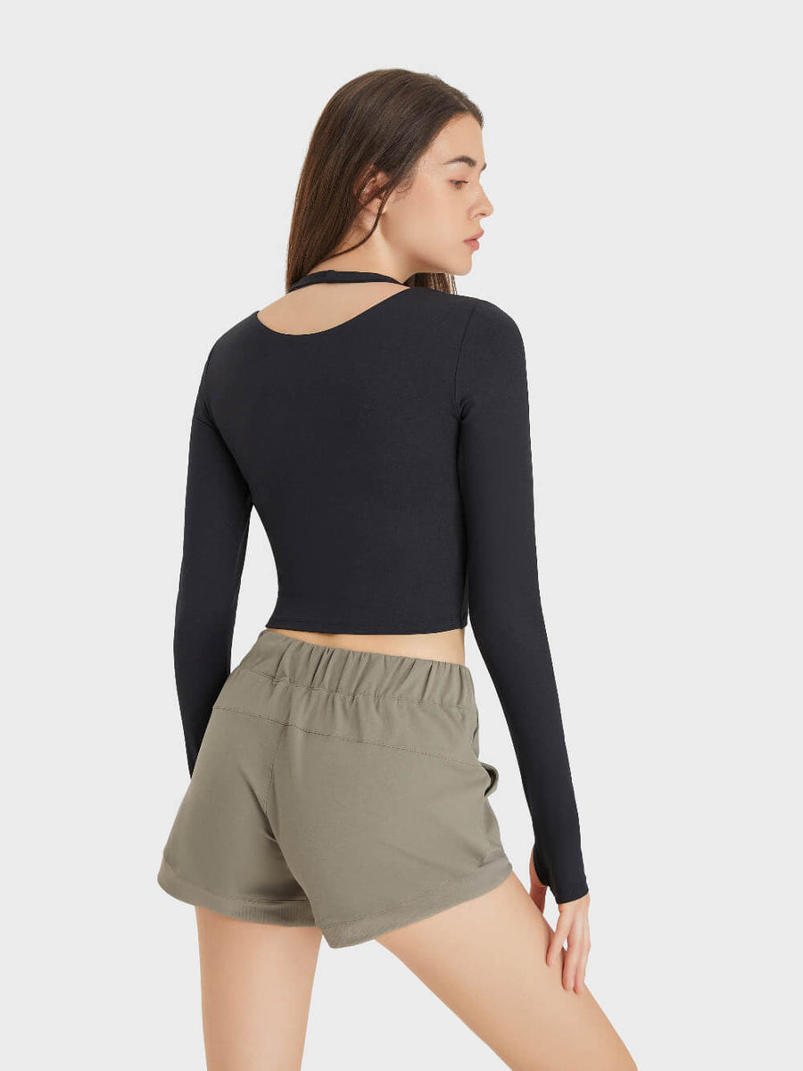 BREEZE Long Sleeve Crop Top Bra – Nepoagym Official Store